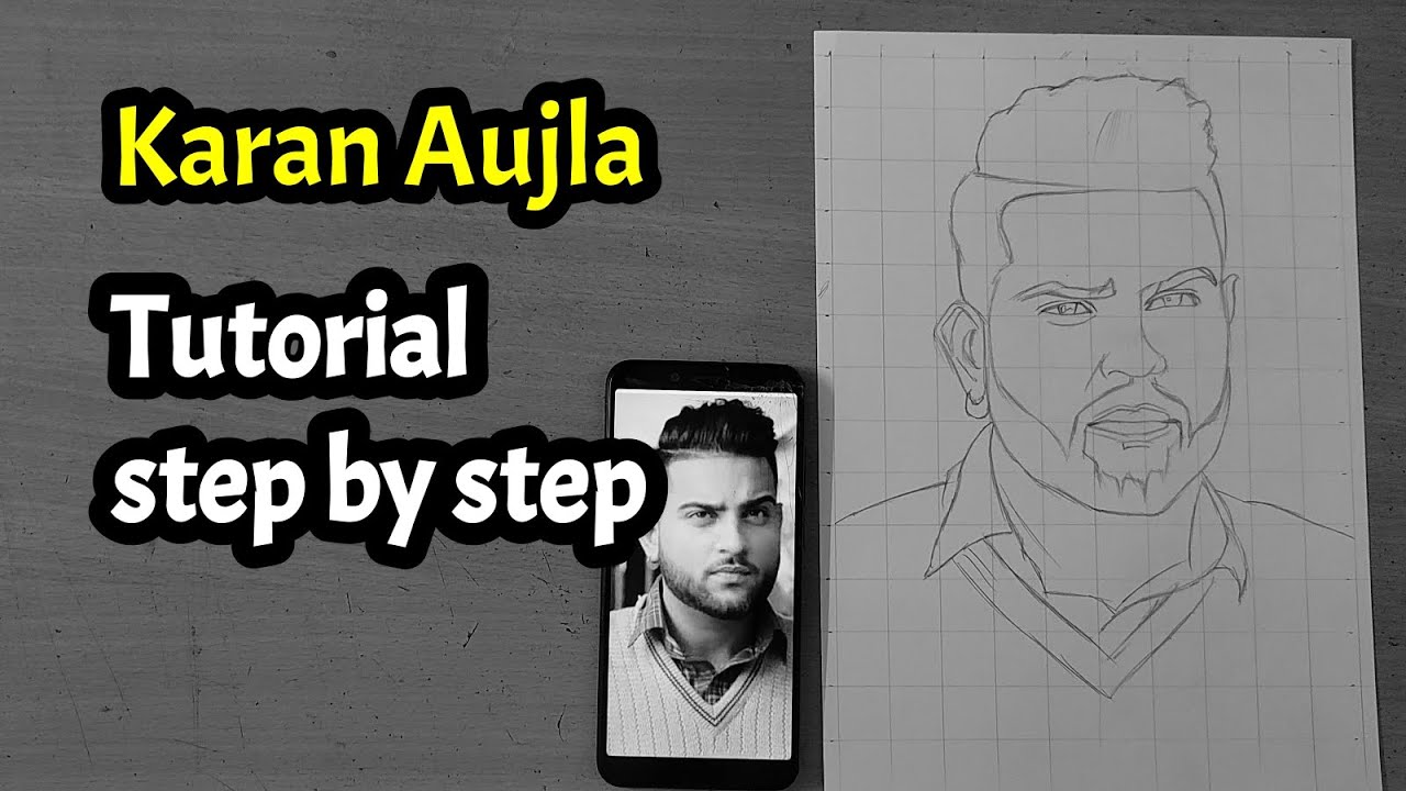 How to draw Karan Aujla (full outline)#tutorial #draw #punjab # ...