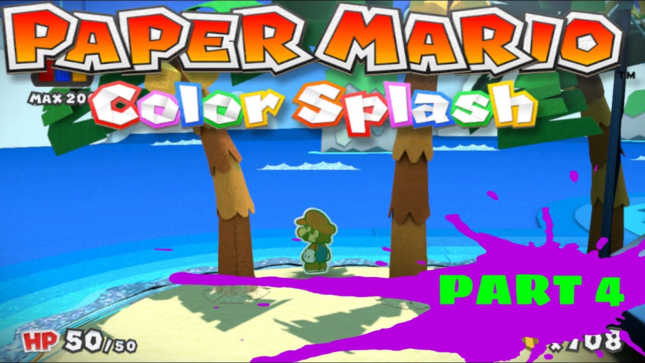 paper mario color splash p4 - justice toad and bloo bay beach - YouTube