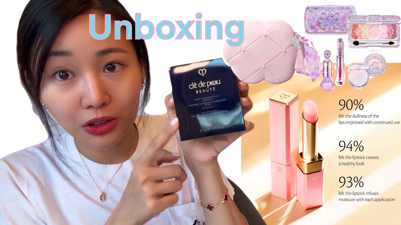 Unboxing Cle De Peau Dewy Foundation, Jill Stuart Unicorn Set, Nail Oils, Lip Trio, etc! - YouTube