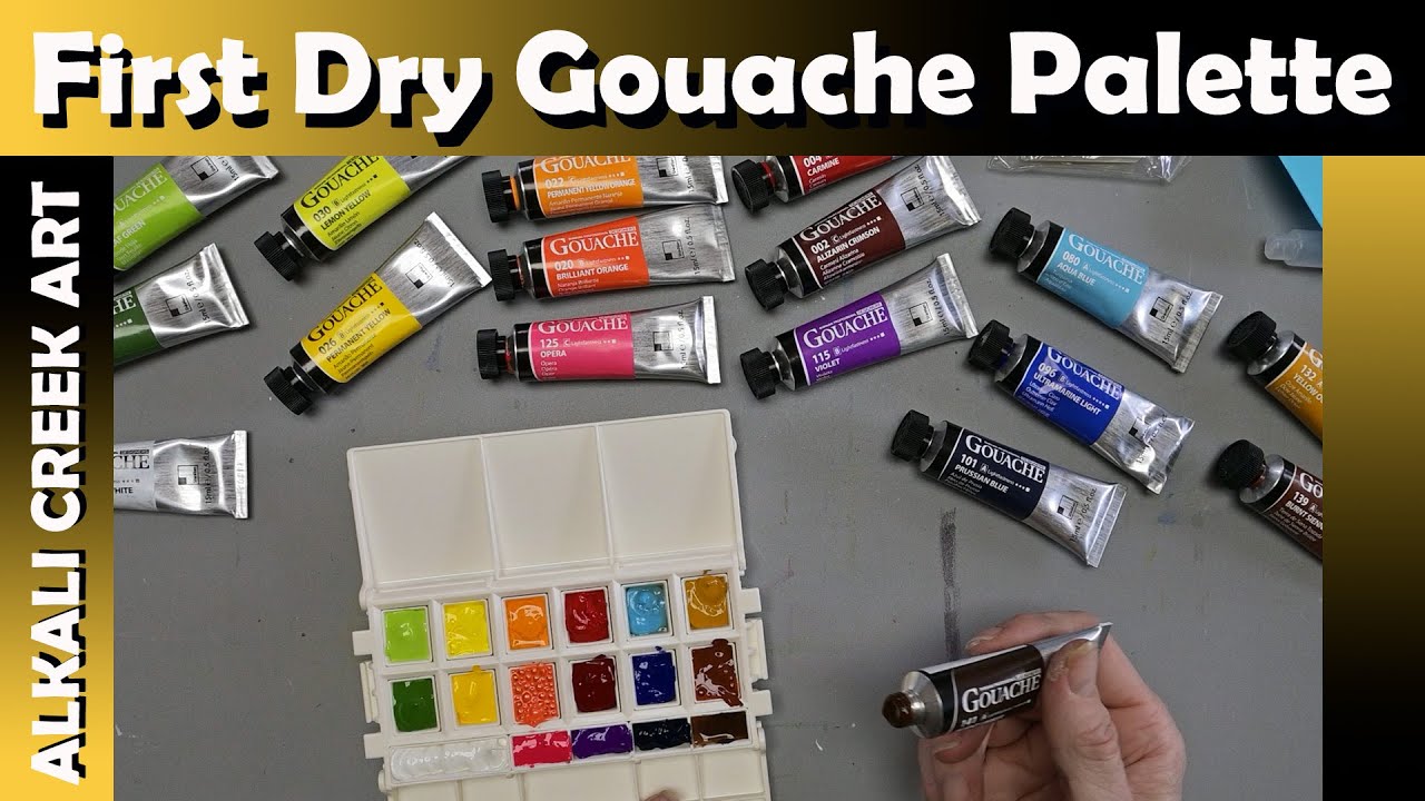 Fill a Dry Gouache Palette With Me! Using ShinHan Gouache to make a dry ...