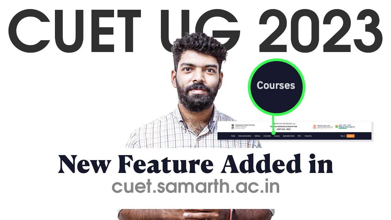 CUET 2023 | New Feature Added in Samarth Portal | Courses Tab | Kerala ...