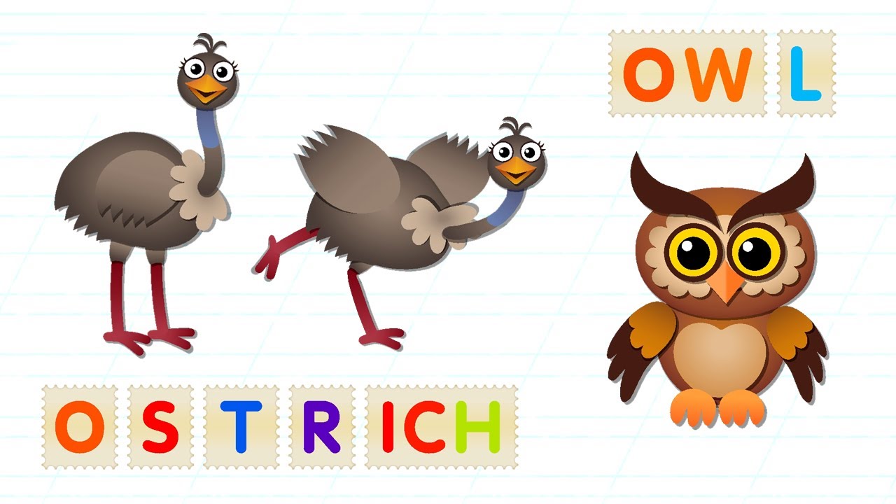 Bini ABC Phonics Academy - Letter O - OSTRICH, OWL | Bini Bambini Games ...