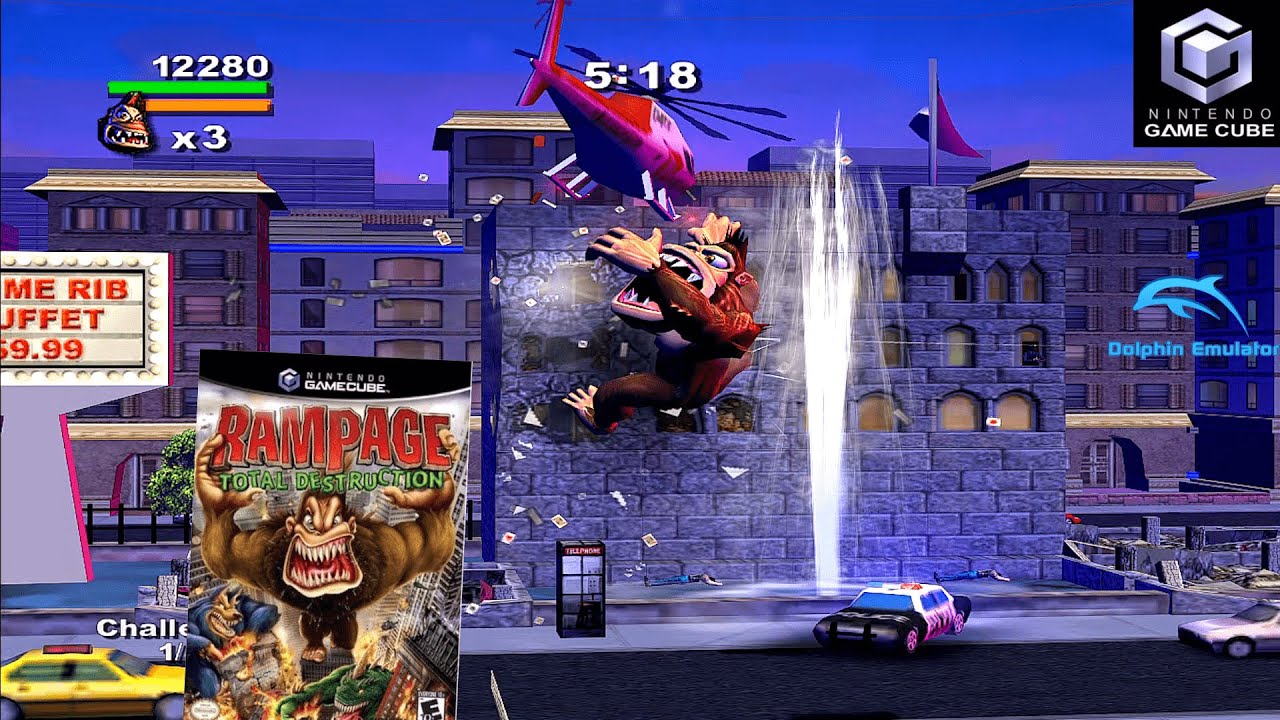 Rampage: Total Destruction (2006) Nintendo GameCube Gameplay in HD ...