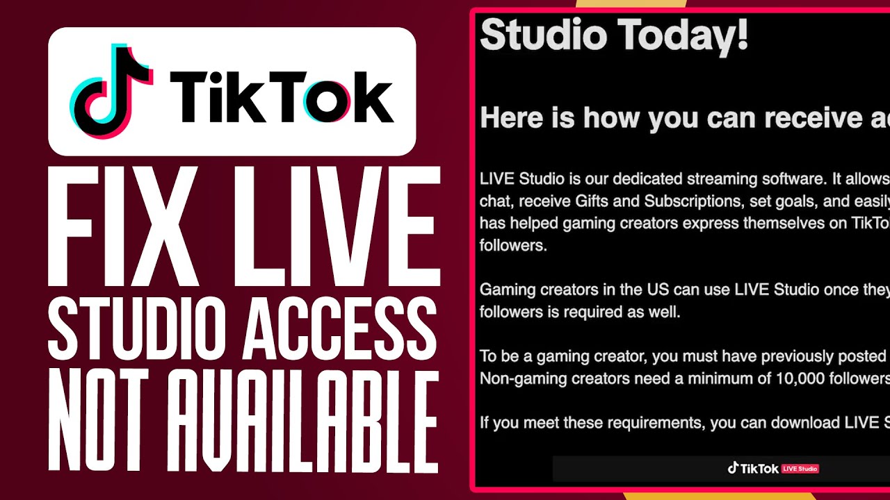 How To Fix TikTok Live Studio Access Not Available 2025 (Solved!) - YouTube