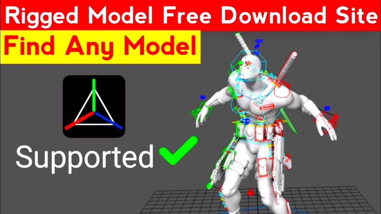 How to download rigged 3d models free - YouTube