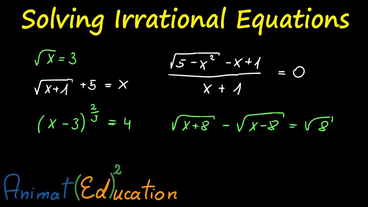 Solving Irrational Equations YouTube Solving Irrational Equations YouTube