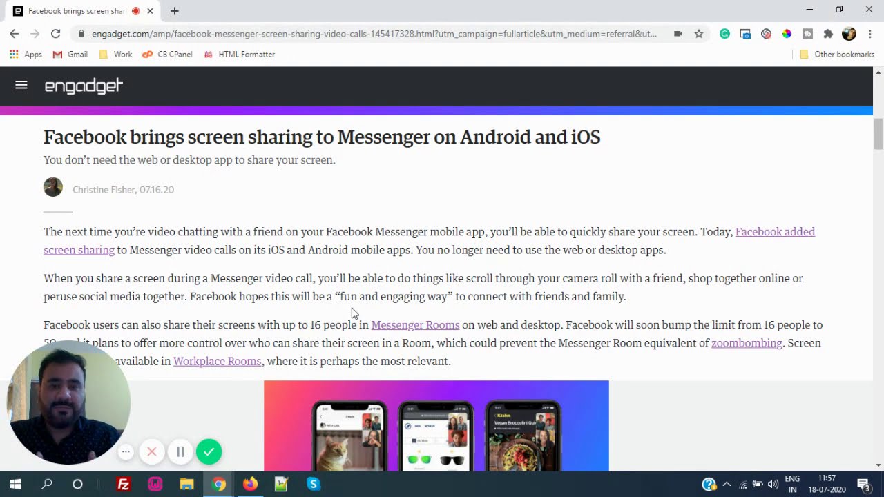 Can sharing screen possible on Facebook Video Call | Facebook Messenger ...