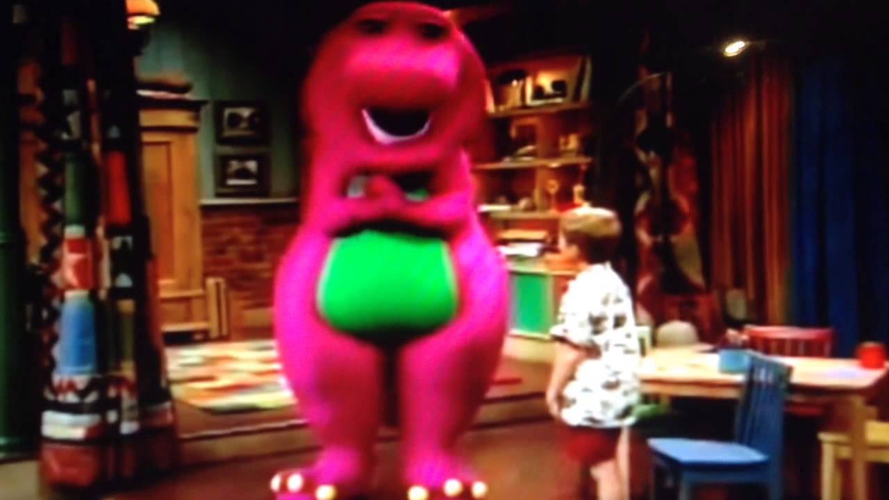 Barney uses magic to put on his happy dancing clothes on - YouTube