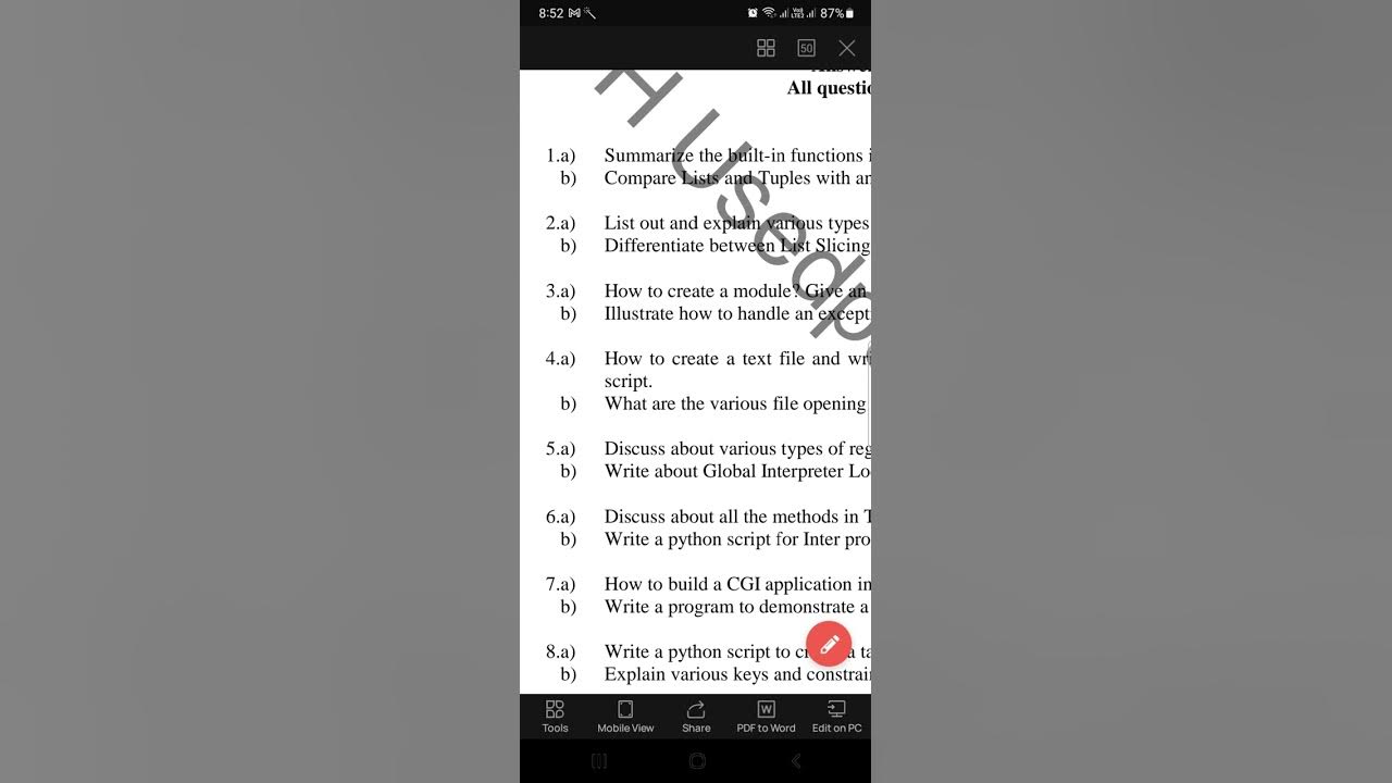 Python Programming JNTUH R18 CSE old question paper - YouTube