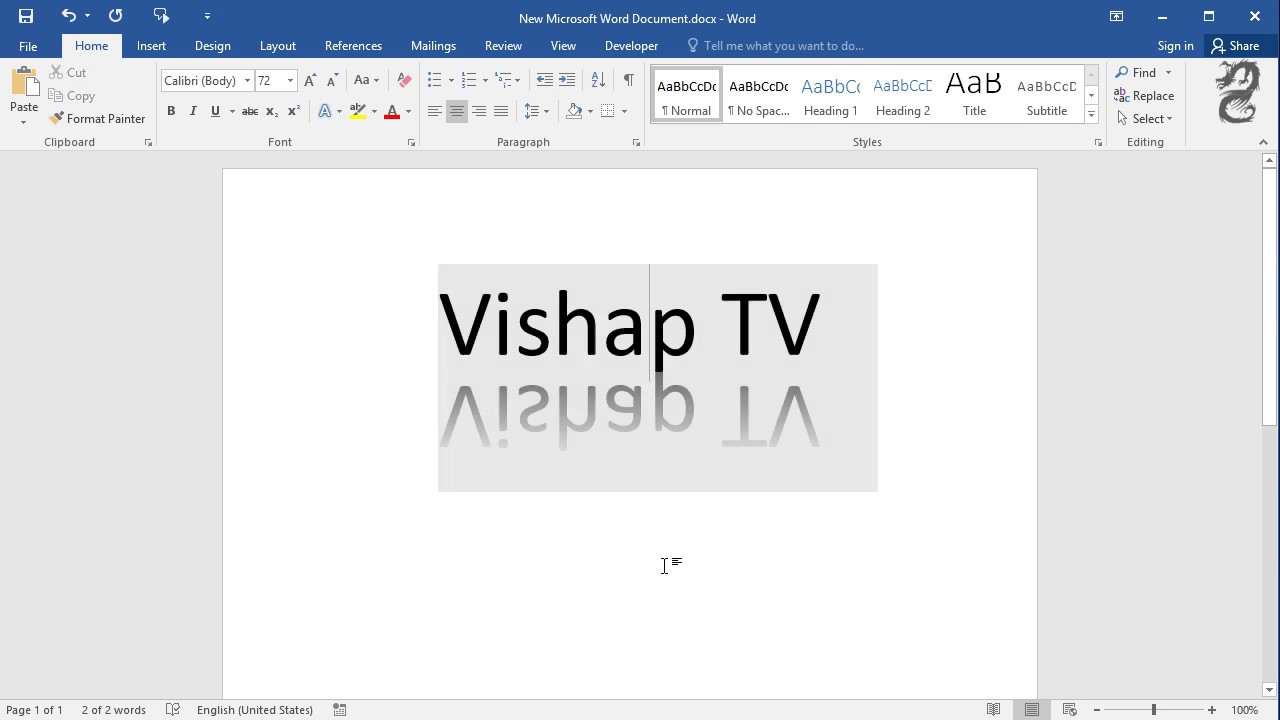 How to use the text reflection option in Word - YouTube