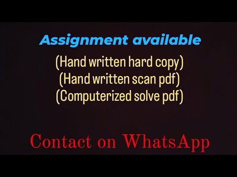 Solved assignment. Hand written assignment available. Ignou solve ...
