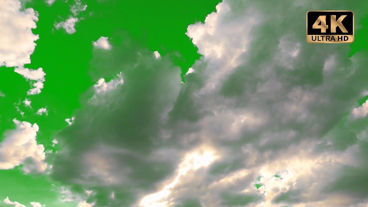 moving clouds green screen - YouTube
