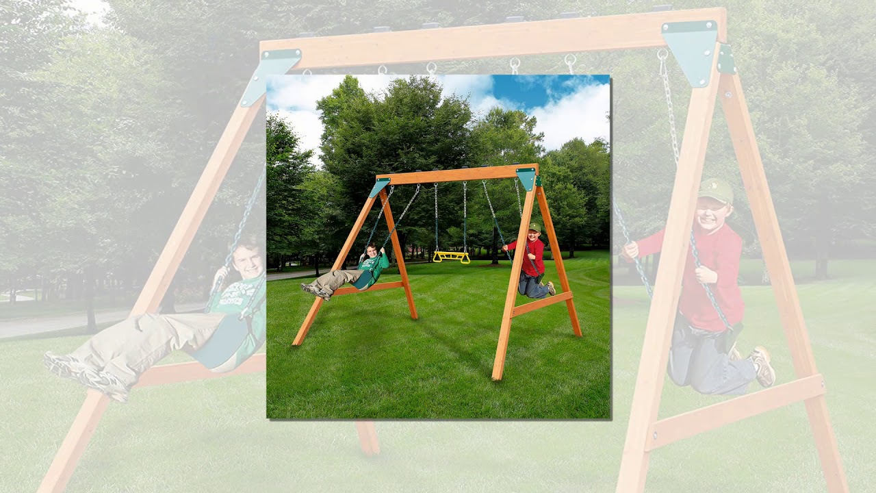 Swing-N-Slide PB 8360 Ranger Wooden Swing Set with Swings - YouTube