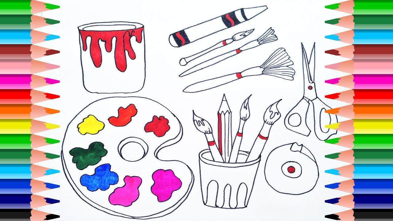 How to Draw Art Set | Coloring Pages Kit Toys for Children | Art Colors ...