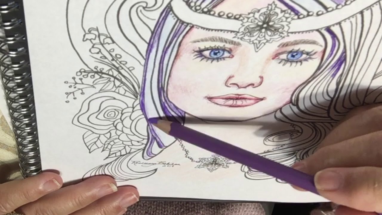 Adult Coloring of a beautiful face adorned with flowers and medallions ...