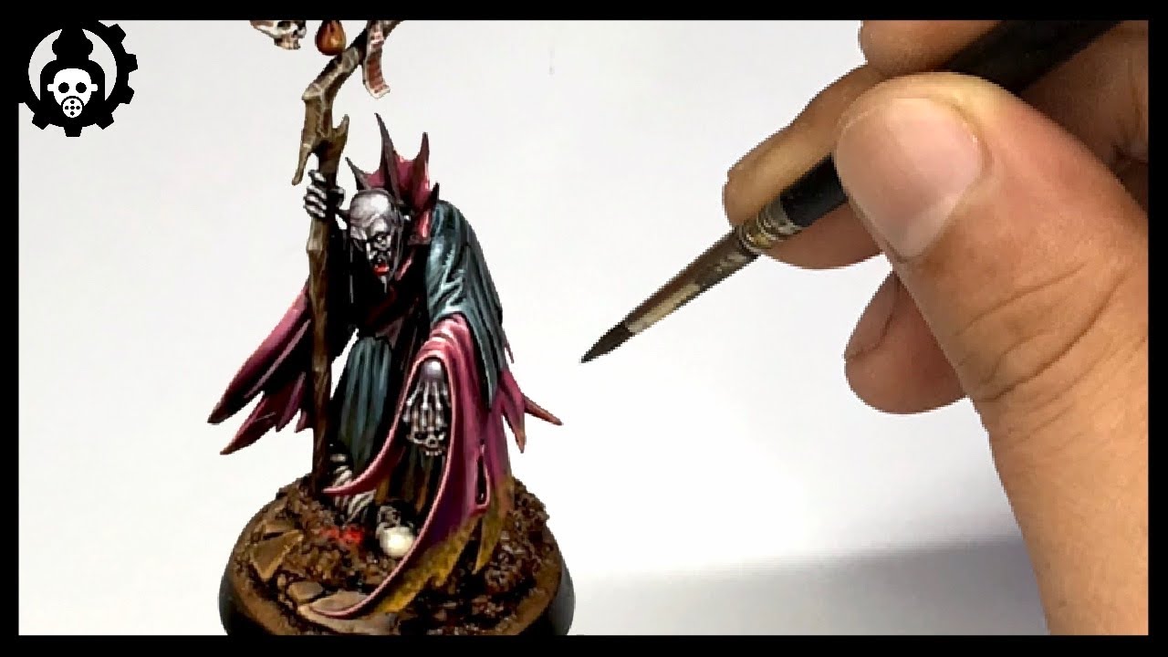 HOW to Paint A Grimdark Deathmages Necromancer | NO Oils - YouTube