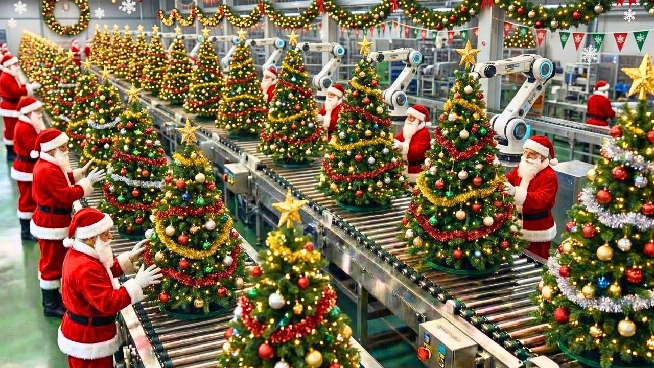 Inside a Modern Christmas Tree Factory: How Millions of Holiday Trees ...