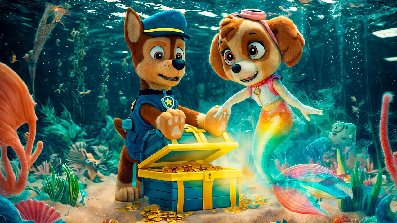 Paw Patrol Ultimate Rescue | CHASE x SKYE Mermaid AND The Treasure ...