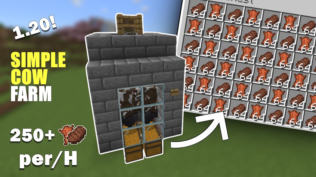 Minecraft BEST & SIMPLE Cow Farm for 1.20! | (Tutorial for Bedrock ...