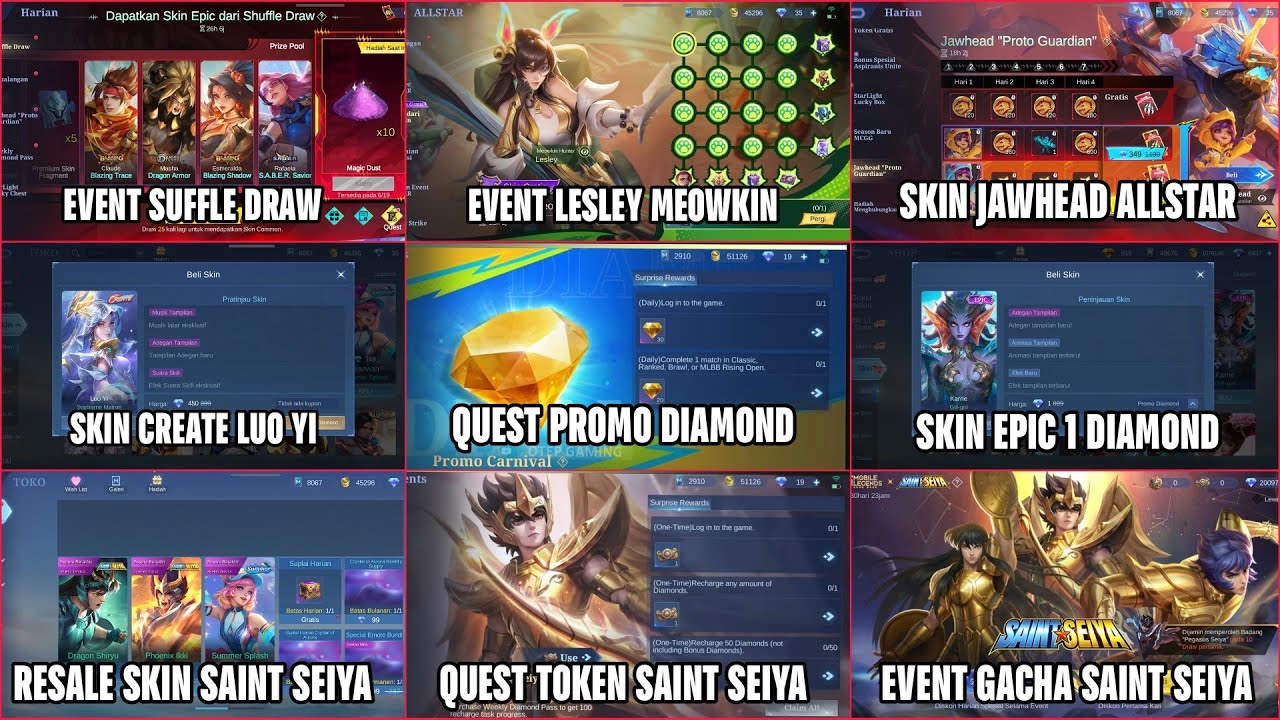 DAFTAR RILIS 14 EVENT MOBILE LEGENDS BULAN JULI ! EVENT PROMO DIAMOND ...