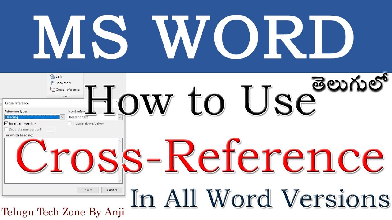 MS Word 2016 Tutorial In Telugu || Cross Reference in ms word In Telugu ... MS Word 2016 Tutorial In Telugu || Cross Reference in ms word In Telugu ...