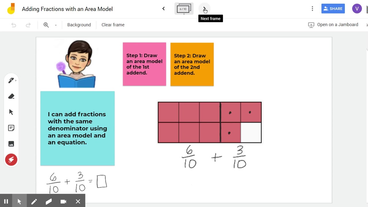 4.NF.3 - Adding Fractions with Like Denominators Using an Area Model ...