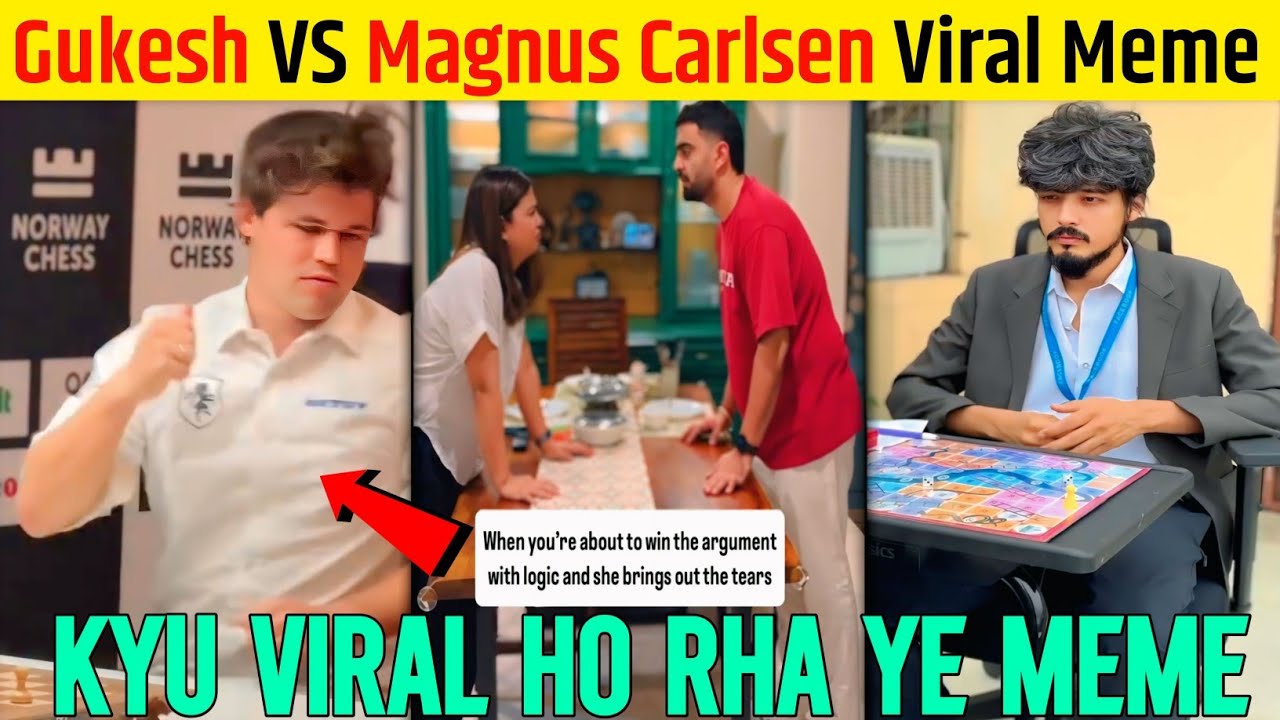 Gukesh vs Magnus Carlsen Viral Meme Video |Gukesh Magnus Meme |Gukesh ...