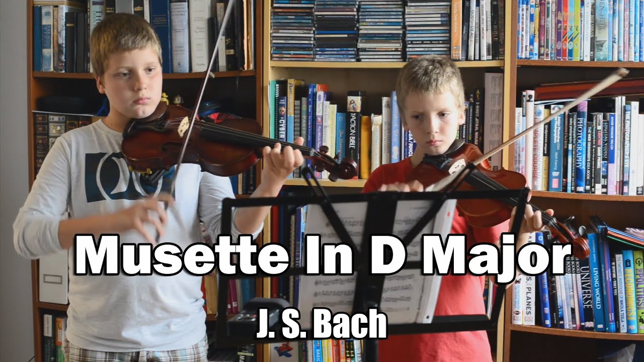 Musette in D major by J. S. Bach - Beginner Violin Duet - YouTube
