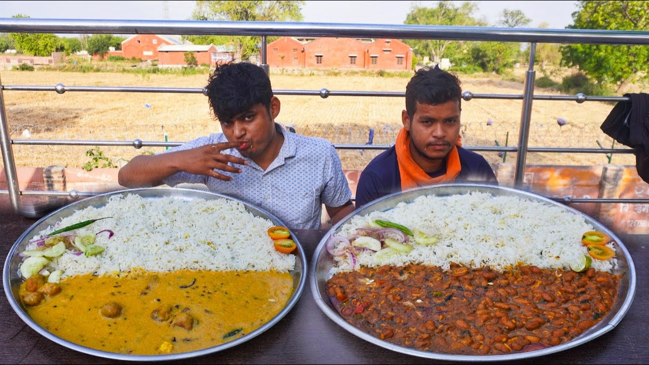 Rajma Chawal Vs Kadhi Pakora Rice Eating Challenge | Man Vs Food ...
