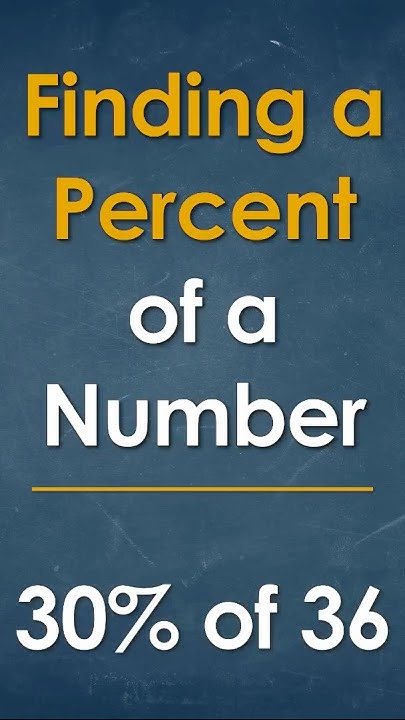 How to Find the Percentage of a Number - YouTube