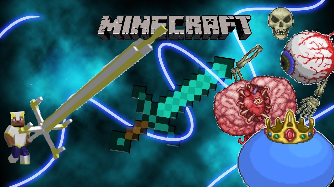 me vs terraria bosses minecraft mob battle - YouTube