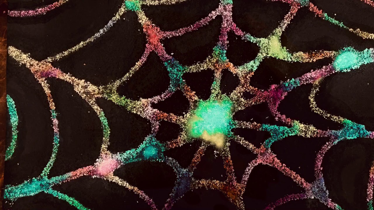 Glue and Salt Spiderweb - YouTube