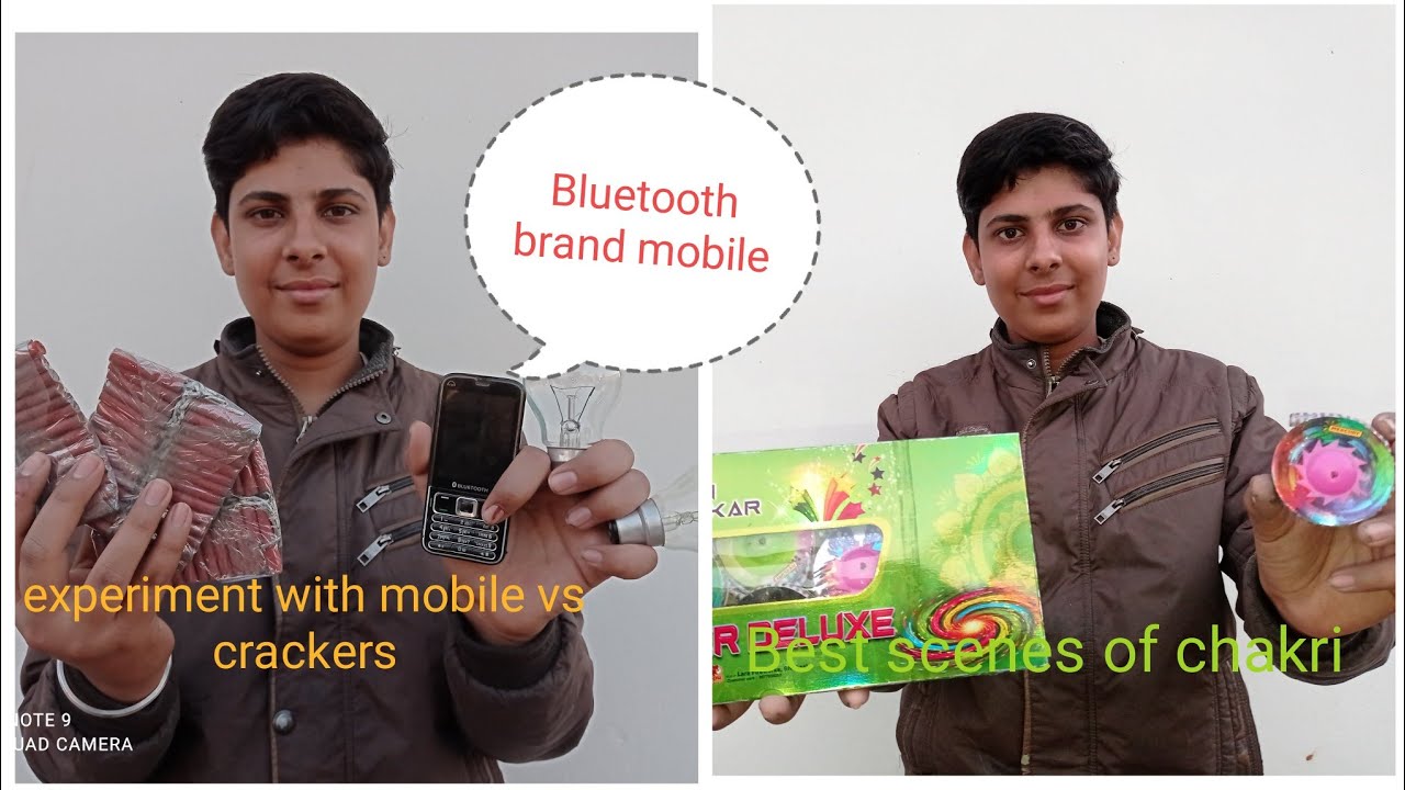 Experiment with mobile phone vs crackers - YouTube