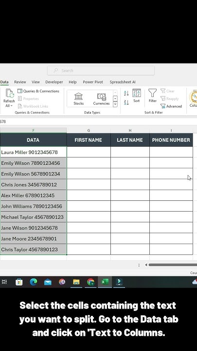 Text to Columns in Microsoft Excel | #excel #exceltips - YouTube