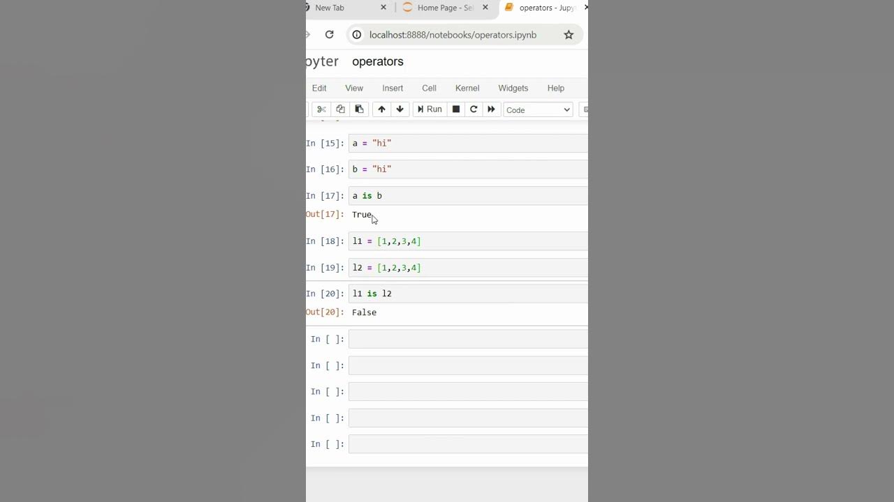 Interview Question On Identity Operator Learnpythonpython3 Pythonforbeginnerspythonlearning 