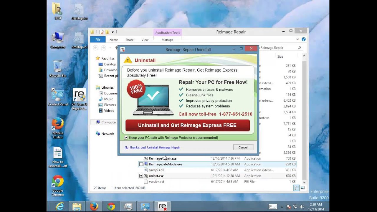 How to Remove Reimage Repair 1.8.0.1 on Windows 8 - YouTube