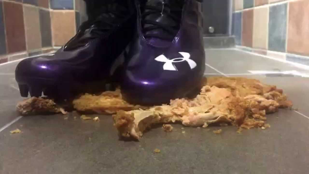 Football cleat crush fire chicken - YouTube