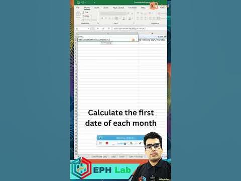 Calculate the first date of each month #excel #excelyourself #microsoftoffice #excelforbeginners ...