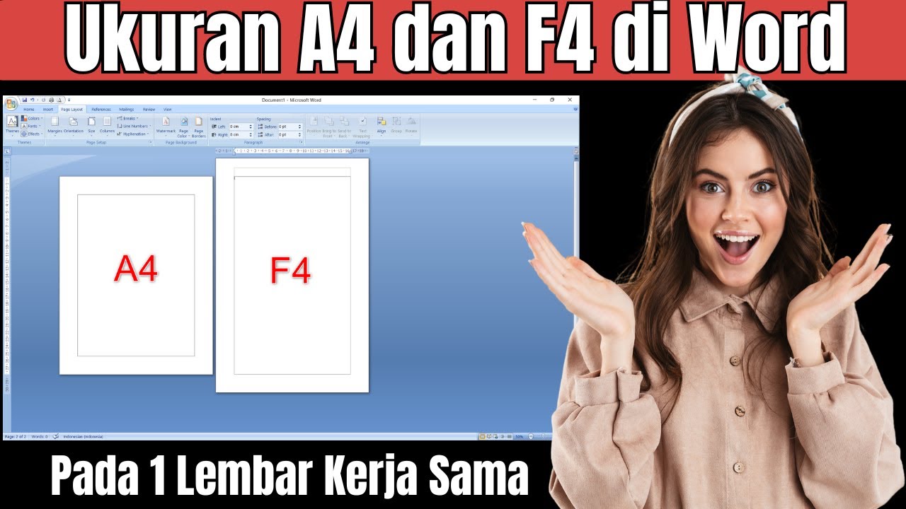 Cara Membuat Ukuran Kertas A4 atau F4 di Word yang Sama - YouTube
