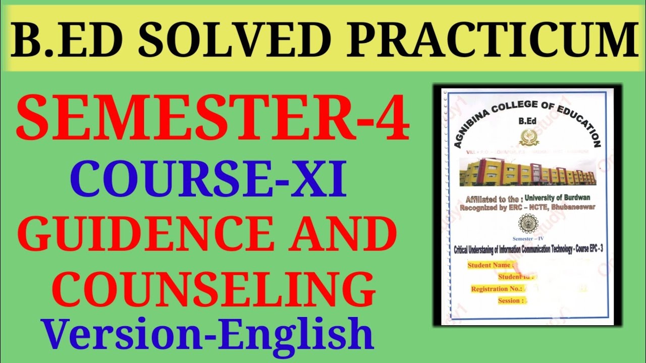 b.ed solved practicum SEM-4 || b.ed course-XI practicum || GUIDENCE AND ...