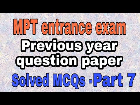 MPT entrance exam question paper l solved MCQs l Master in ...