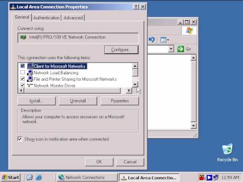 Configuring IP Settings - Windows Server 2003 - YouTube