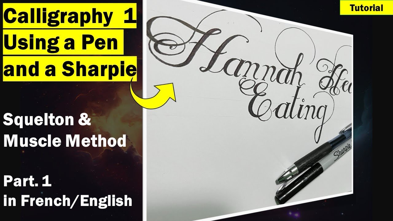 Calligraphy 1: (Squelton & Muscle) Method using a sharpie and a pen ...