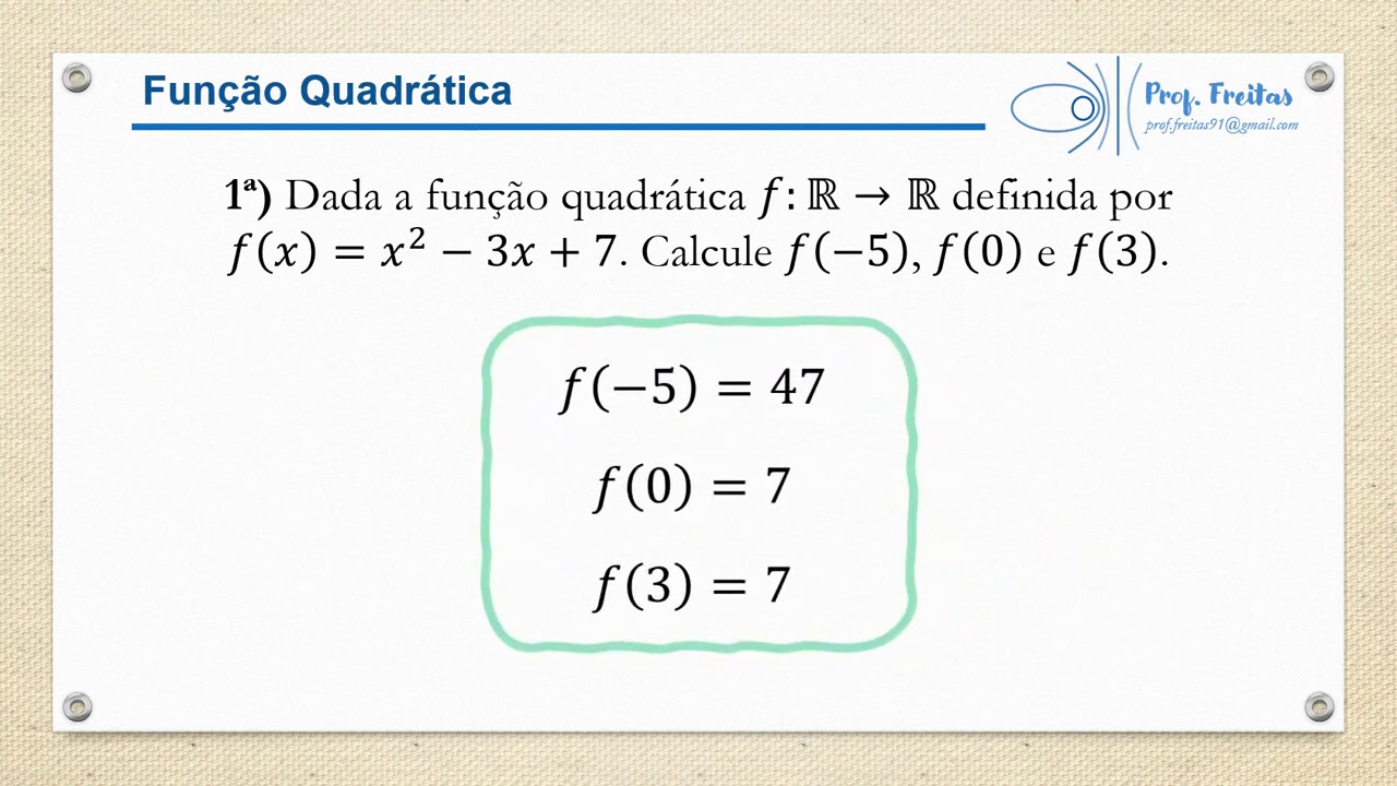 Função Quadrática: Aula 1, Introdução - YouTube