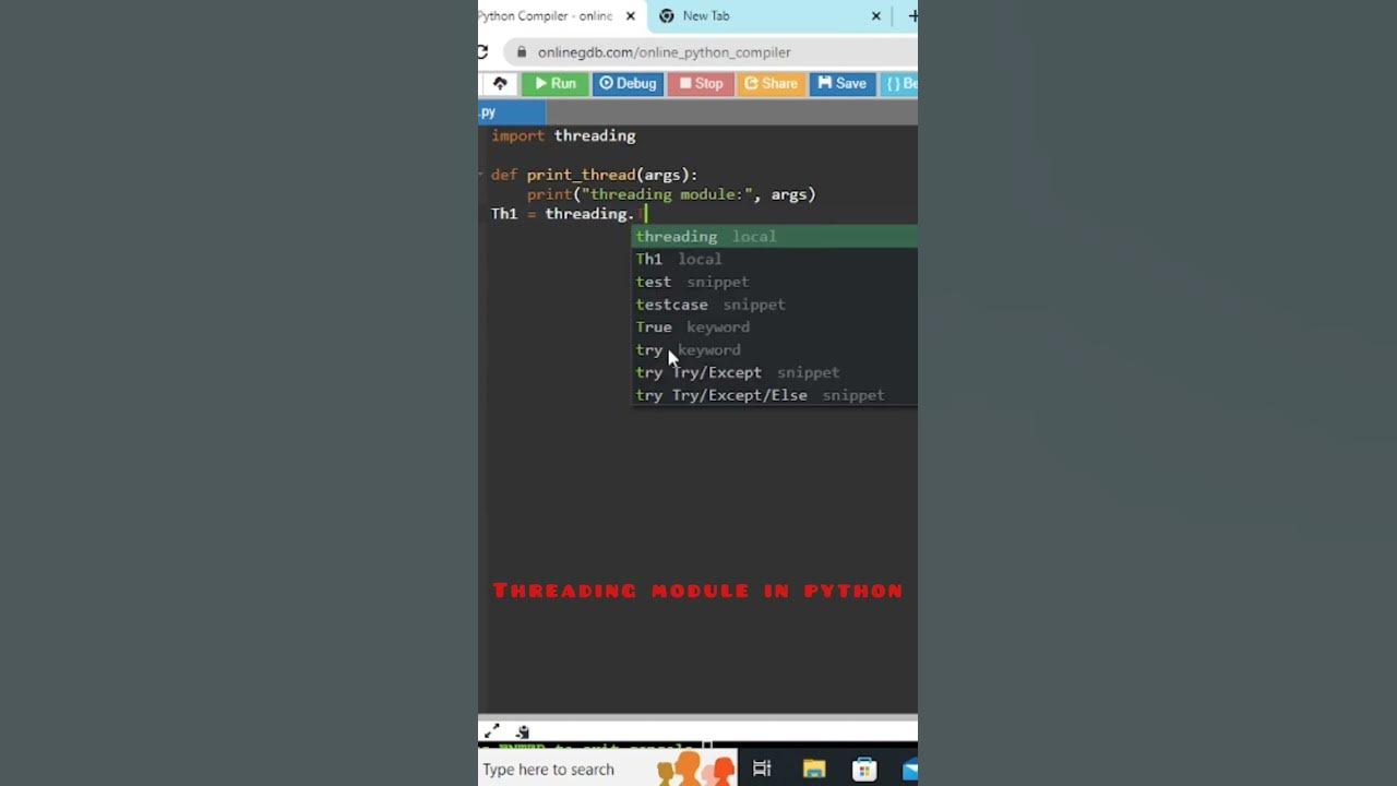 Create Thread Using Threading Module In Python Threading Start And
