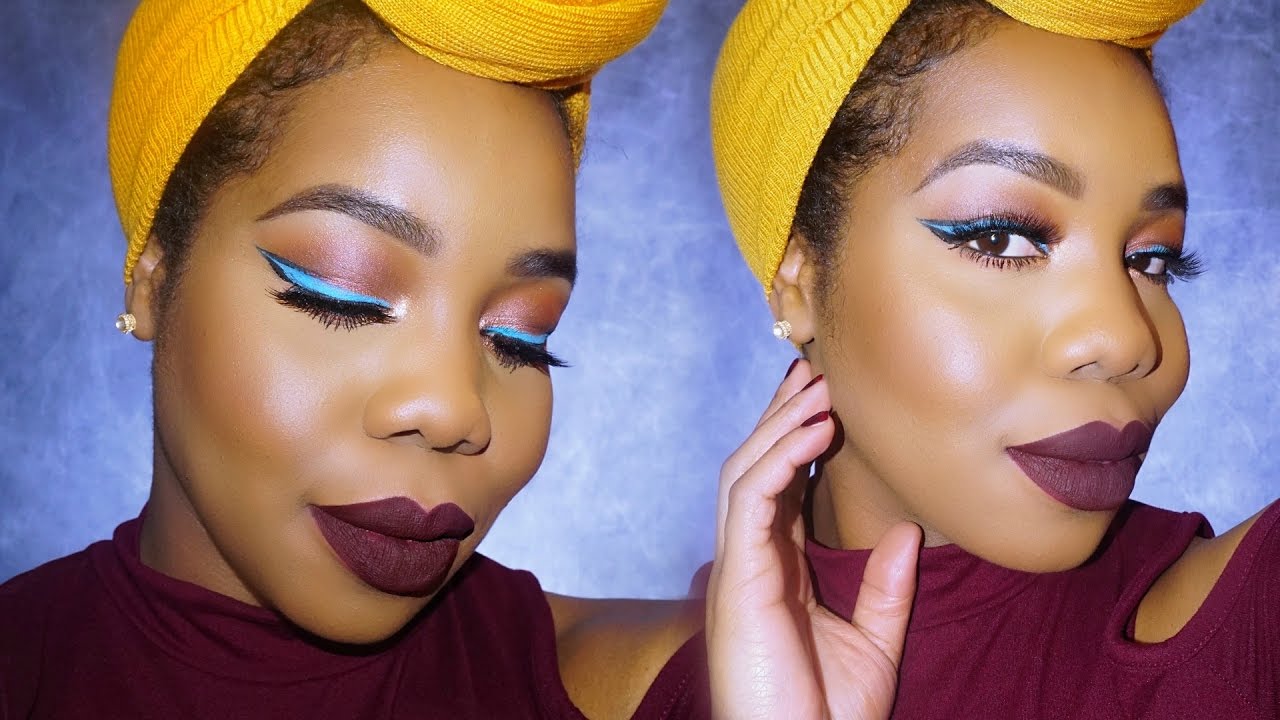 SPRING SLAY!! | BOLD LIPS 👄and BLUE LINER - Makeup tutorial - YouTube