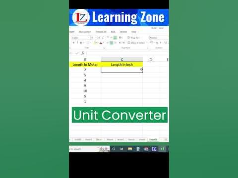 Unit Converter in Excel | Learning Zone Sanju - YouTube