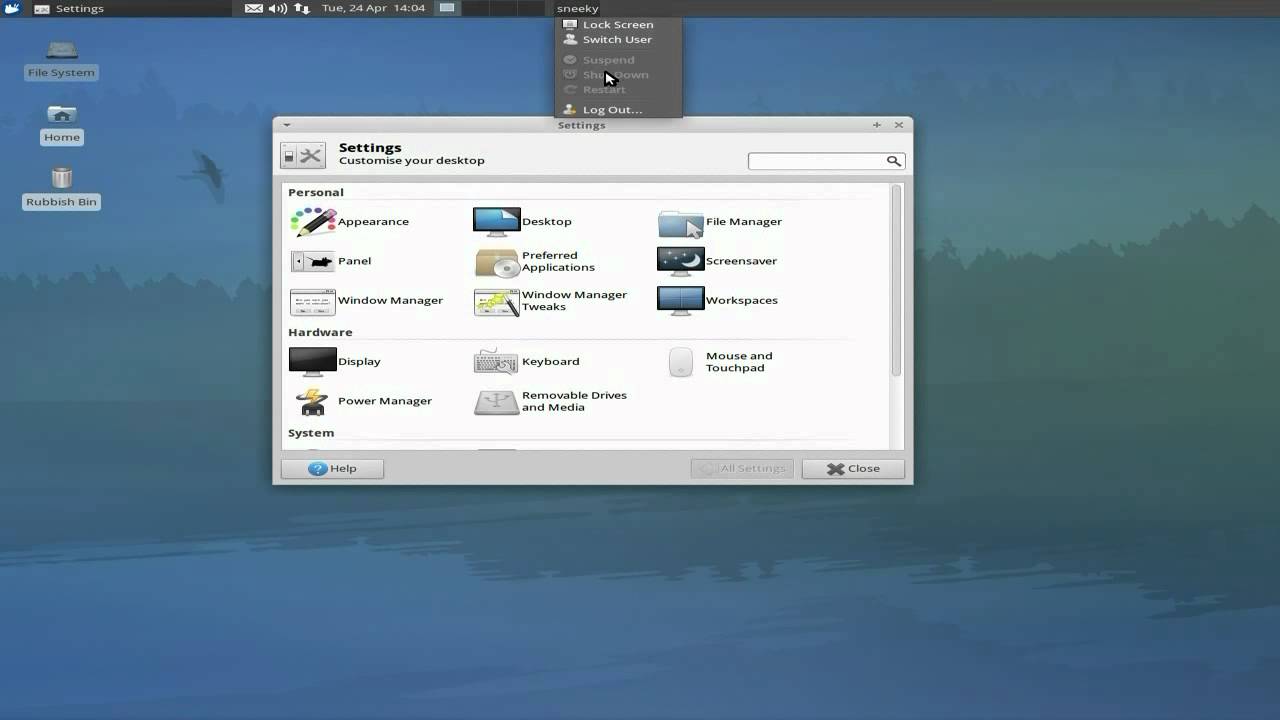 XFCE 4.10 Pre 2...A Quick Peek.. - YouTube
