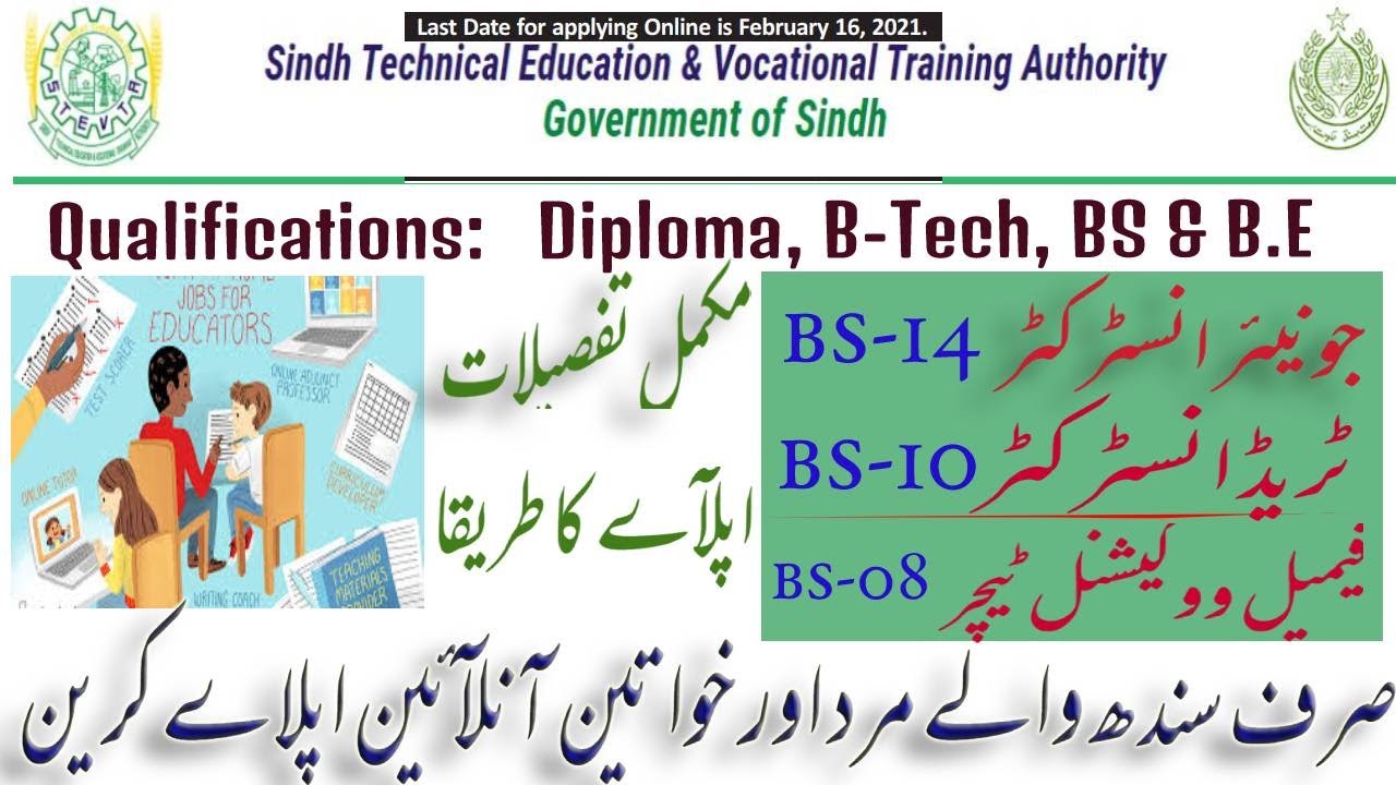 Sindh Technical Education & Vocational Training Authority-STEVTA Jobs ...
