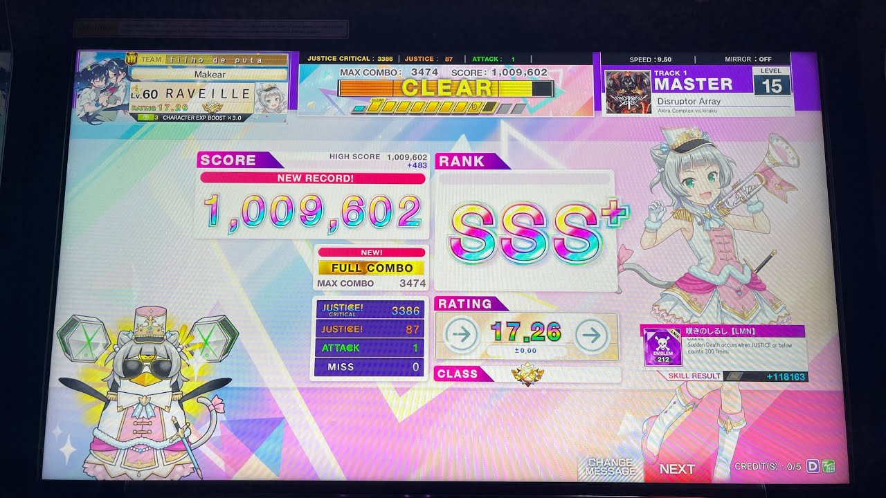 [CHUNITHM] Disruptor Array MASTER 1/0 FC - YouTube